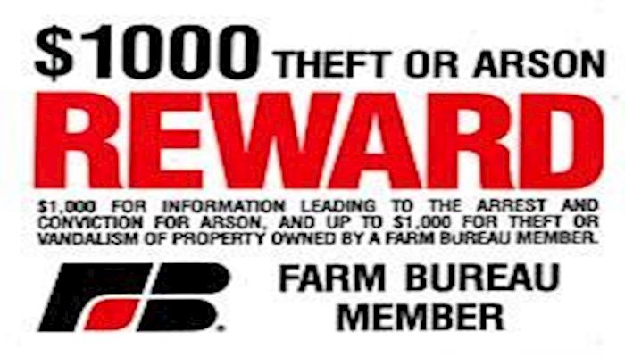 Theft or Arson Reward Signs Now Available