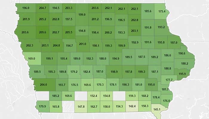 2015 Iowa County Yield Data