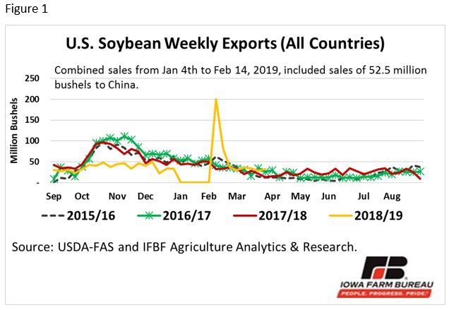 U.S. soybean exports growing in markets other than China in 2018/19